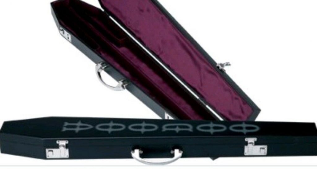 VOODOO coffin cue case for 2 piece centre jointed cue REDUCED SLIGTLY ...