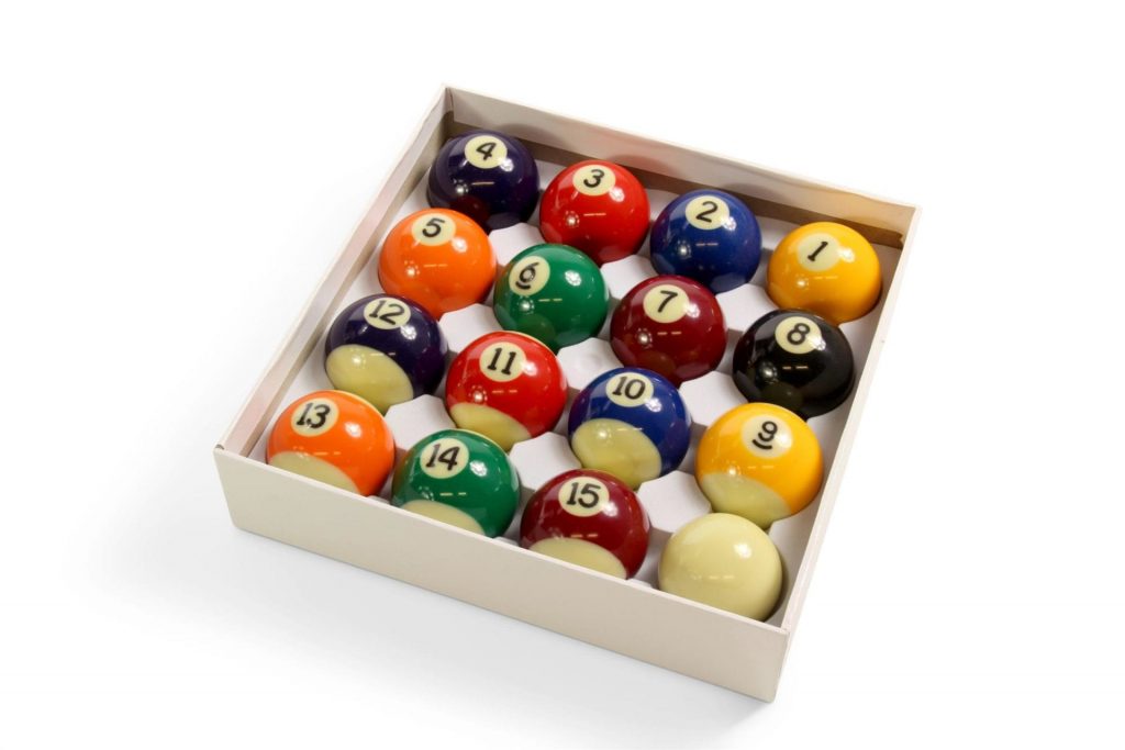 Quality 2″ spots and stripes pool ball set American pool 9 ball etc ...
