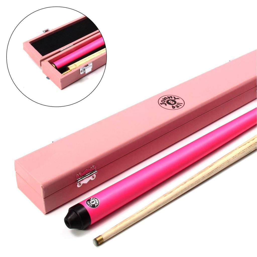 Junior short cue 42″ with matching hard case PINK – Bulldog Billiards UK