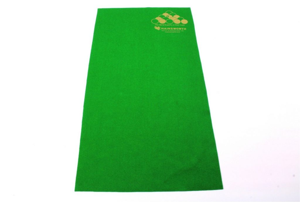 HAINSWORTH pool table racking cloth GREEN with GOLD 8 ball print and ...