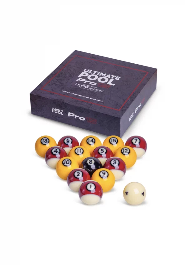 Ultimate Pool official pro 15 Dynasphere 2″ pool ball set with 1 7/8 ...